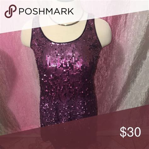 Express Purple Sequin Mini Dress Sequin Mini Dress Tank Top Fashion
