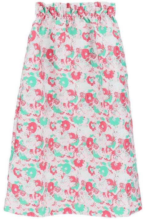 Buy Ganni 3d Effect Jacquard Midi Dress Pink At 33 Off Editorialist