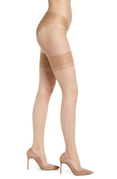 Bluebella Plain Top Stay Up Stockings In Champagne Modesens