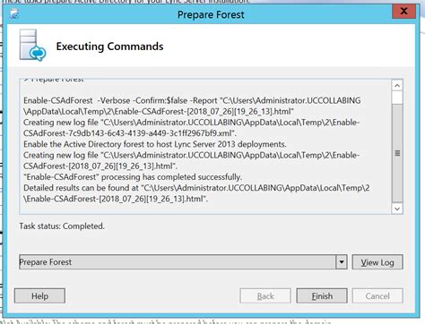 Installing Lync In Lab Prepare Active Directory Wizard