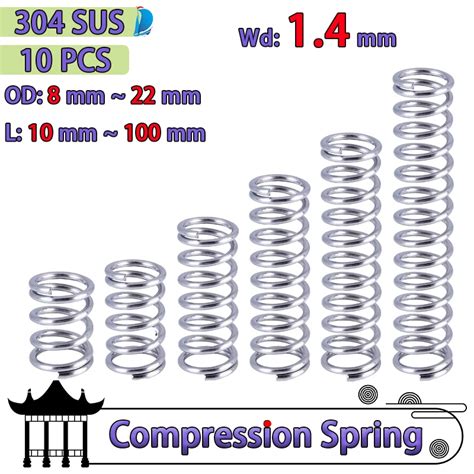 Возвратные пружины из нержавеющей стали 304, 10 шт. | AliExpress