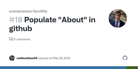 Populate About In Github · Issue 18 · Andreikitaitsevsymindy · Github