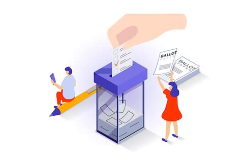 Premium Vector Election And Voting Concept In 3d Isometric Design People Vote In Elections