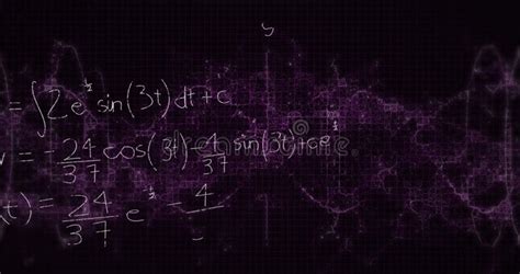 Image Of Mathematical Formula Moving On Black Background Stock Illustration Illustration Of