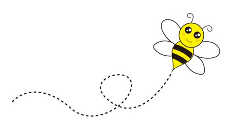 Bee Flight Path Dotted Cartoon Bee Clipart Cartoon Clipart Path Clipart Png And Vector With