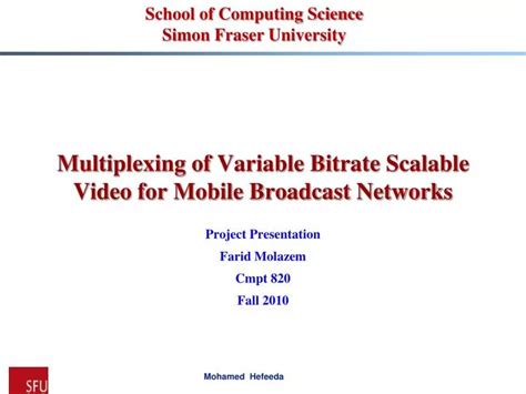 Ppt Multiplexing Of Variable Bitrate Scalable Video For Mobile