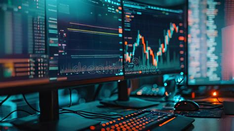 A Workstation Featuring A Desk With Two Computer Monitors And A Keyboard Monitors Showing Live