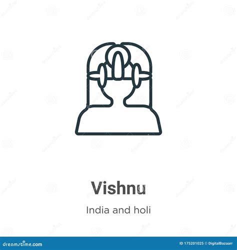 Vishnu Outline Vector Icon Thin Line Black Vishnu Icon Flat Vector