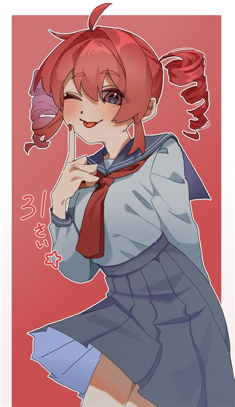 Safebooru 1girl Ahoge Blush Drill Hair Highres Index Finger Raised