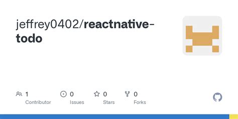 GitHub Jeffrey Reactnative Todo