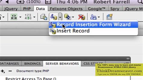 Dreamweaver Cs55 Css3 Tutorial How To Build Dynamic Php Forms Part 5