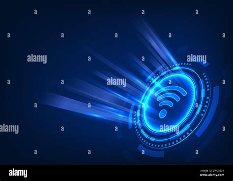 Wifi Technology Background Inside High Tech Digital Circle Wi Fi Concept Using Waves To Transmit
