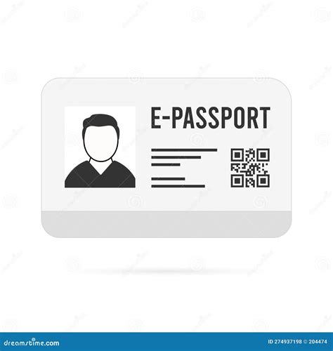 Modern E Passport Vector Icon Electronic Id With Photo Personal Data And Qr Code For Easy