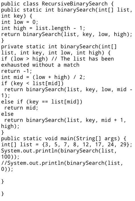 Solved Public Class Recursivebinarysearch Public Static