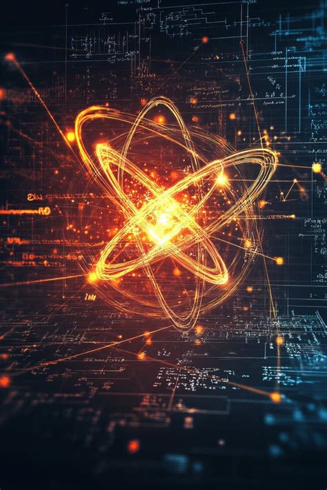 Dynamic Atomic Visualization Exploring Quantum Physics And Energy Concepts Stock Illustration