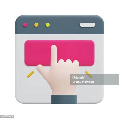 3d 웹 사이트 아이콘 벡터를 클릭합니다 흰색 배경에 격리 3d Ux 및 Ui 개념입니다 만화 최소한의 스타일 3d 아이콘 벡터 렌더링 그림입니다 3차원 형태에 대한 스톡