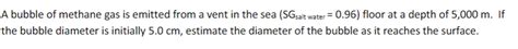 Solved A Bubble Of Methane Gas Is Emitted From A Vent In The