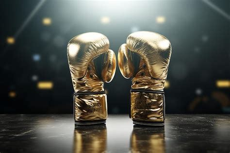 Premium Ai Image Championship Glory Gold And Silver Boxing Gloves R