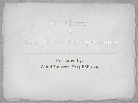 C Classes Ppt