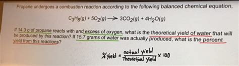 Solved Propane Undergoes A Combustion Reaction According