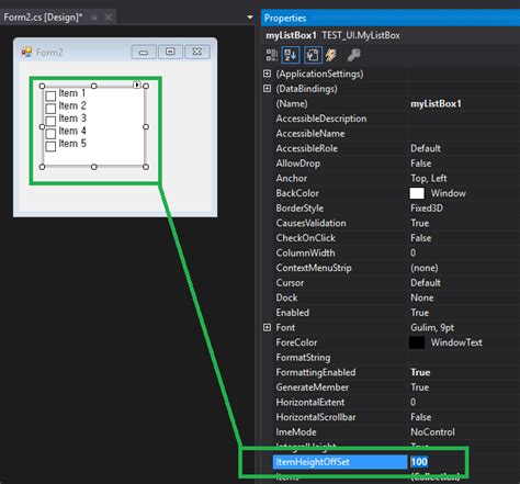 C How Can I Change The Item Height In A Checklistbox So The Item Text Is Not Cut Off Stack