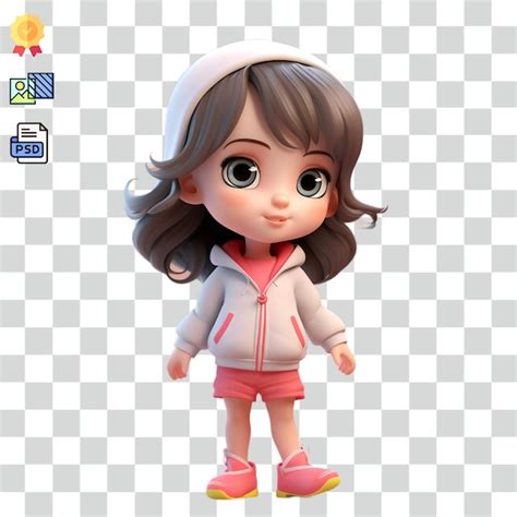 Menino Bonito Menina De Desenho Animado Fundo Transparente PSD Premium