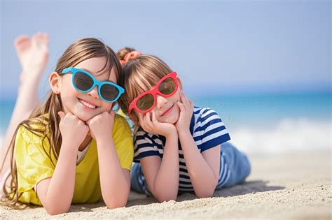 儿童ai数字艺术 儿童简约风儿童沙滩度假太阳镜微笑亲密互动人像照片 Ai人像免费下载 Png格式 4096像素 编号71823978 千图网