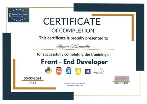 Singam Navaneetha On Linkedin I Have Completed Front End Developer Courses From Exaltica