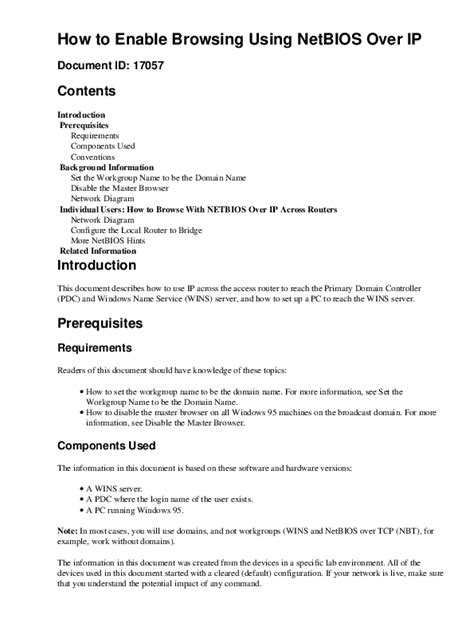 pdf how to enable browsing using netbios over ip