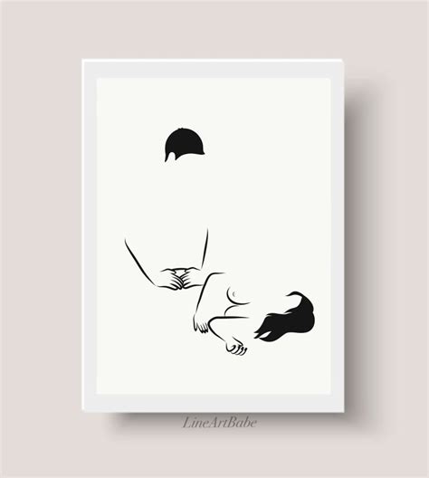 Abstract Couple Sex Erotic Line Art Sensual Poster Sexy Wall Deco Minimalist Lovers Sex