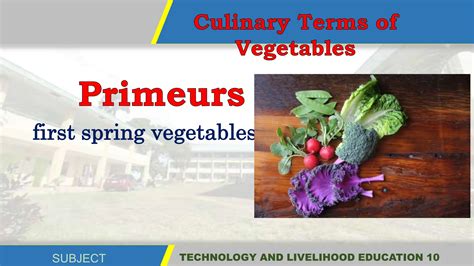 Cookery 10 2nd Quarter Lesson 3 Vegetable Terms In Culinarypptx