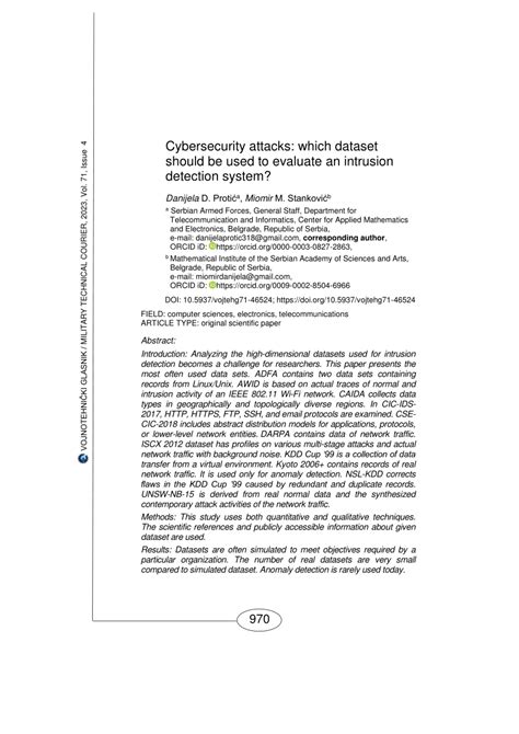 Pdf Cybersecurity Attacks Which Dataset Should Be Used To Evaluate