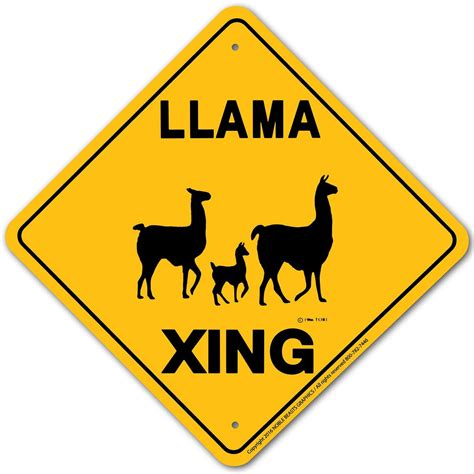 Llama Xing Sign Aluminum In X In Etsy
