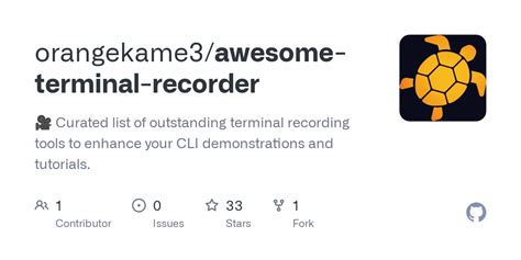 Github Orangekame3awesome Terminal Recorder 🎥 Curated List Of