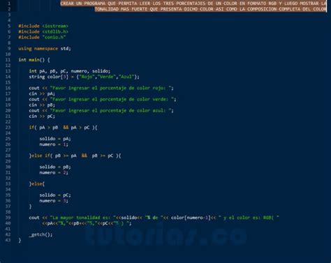 Arrays Visual C Mayor Tonalidad De Un Color Tutorias Co