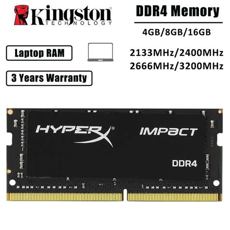 Kingston Hyperx Impact DDR4 RAM 4GB 8GB 16GB 2133 2400 2666 3200Mhz SOIDMM Memory For Laptop 1
