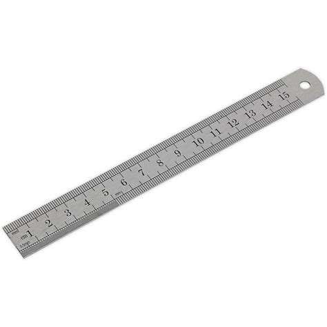150mm Steel Ruler Metric And Imperial Markings Hanging Hole 6 Inch