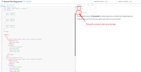 Component Select El Select Prefix Slot Content Will Be Covered By Collapse Tags When Use