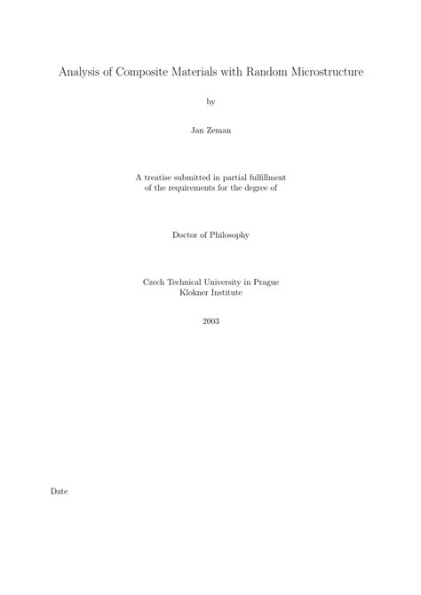 Pdf Analysis Of Composite Materials With Random Microstructure