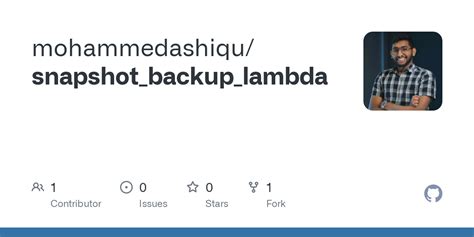 Github Mohammedashiqusnapshotbackuplambda
