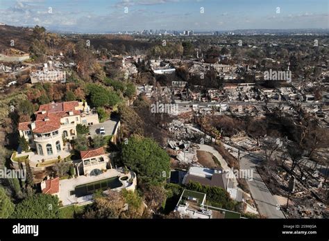 An Aerial Views Shows The Devastation Left By The Palisades Fire In The