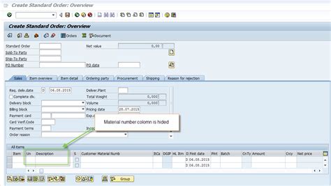 Solved Material Feild Column Missing From Va01 Sap Community