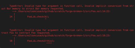 Forge Build Broken When Passing Structs Or Contracts To Lib Functions