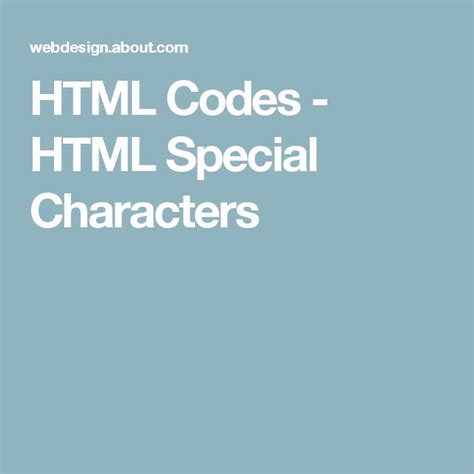 How To Use Special Characters In Html Special Characters Character