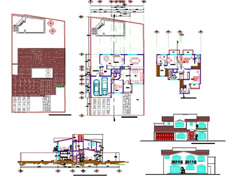 Casa Habitacion En Autocad Descargar Cad Gratis 4964 Kb Bibliocad