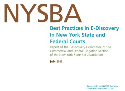 New York State Bar Association Releases Practitioners Guide To E