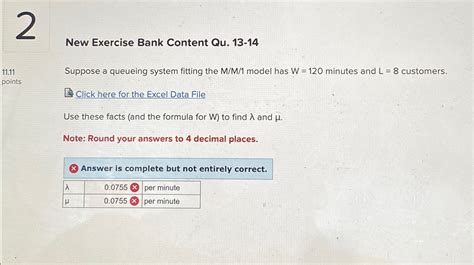 Solved New Exercise Bank Content Qu 13 14Suppose A Queueing Chegg