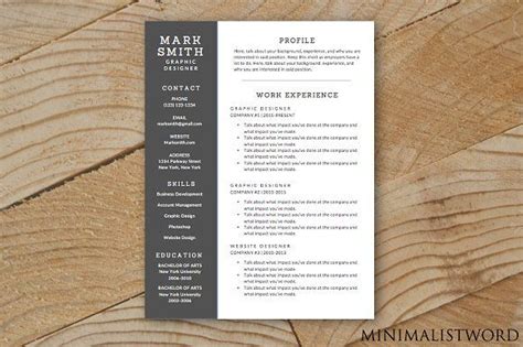 Gray Resume Template Ms Word Resume Template Resume Template Word