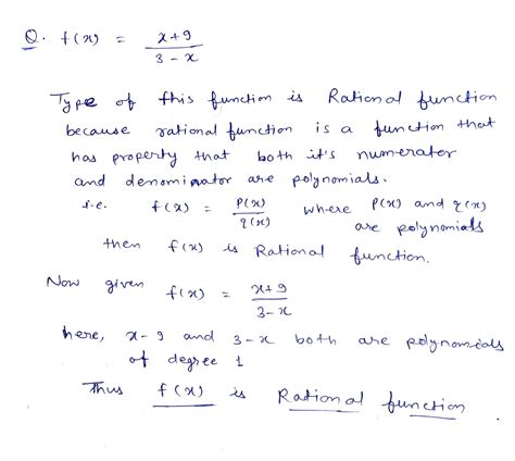 Solved Consider The Function F X C9 3 R What Type Of Function