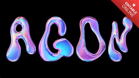 Agon 3d Holographic Liquid Text Effect Generator